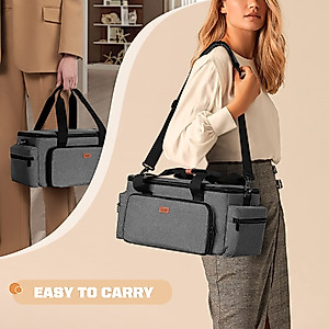 Luxja Breast Pump Bag with Cooler Bag Compatible with Spectra S1 and S2, Pumping Bag for Breast Pump and Extra Parts (Suitable for Home, Work or Travel Use), Gray