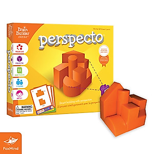 FoxMind Games: Perspecto Spatial Logic and Visualization Game, Smart Building with Perspective, 55 Smart Puzzles to Work Through, 6 Levels of Complexity, Develops STEM Skills, 1+ Players, For Ages 8+