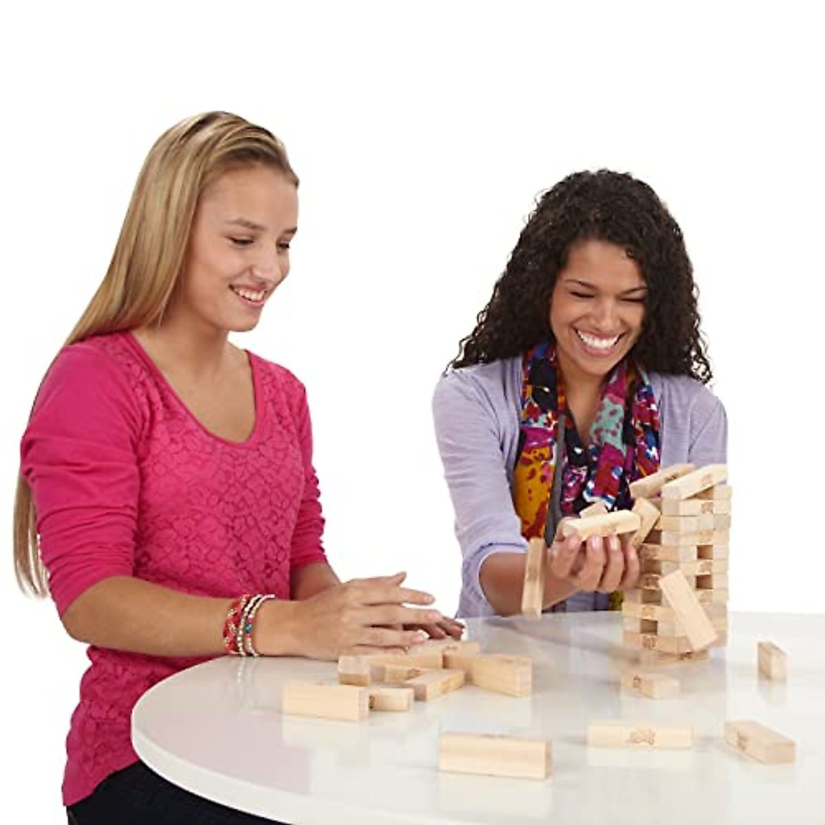 Jenga Classic Game with Genuine Hardwood Blocks, Stacking Tower Game for 1 or More Players, Kids Ages 6 and Up
