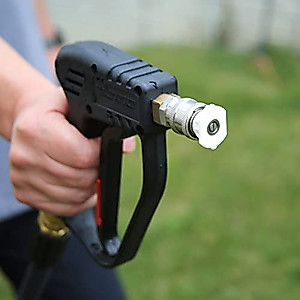 Clean Strike Professional Spray Nozzles, White 40-Degree Spray Tips with 1/4 Inch Quick Connect Fitting, 4.0 Orifice and Pressure Washer Rated 6200 PSI, 5-Pack