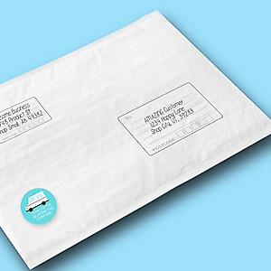 Happy Mail Themed Thank You Postal Worker Appreciation Sticker Labels for Small Businesses, 60 1.5" Circle Stickers by AmandaCreation, Great for Envelopes, Postcards, Direct Mail, & More!