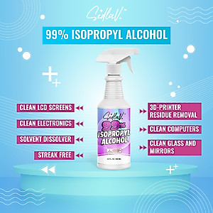 SEDLAV Isopropyl Alcohol 99% Spray 32 Fl Oz Spray Bottle Rubbing Alcohol Sprayer 99 Percent Isopropyl Alcohol Spray Technical Use (1)