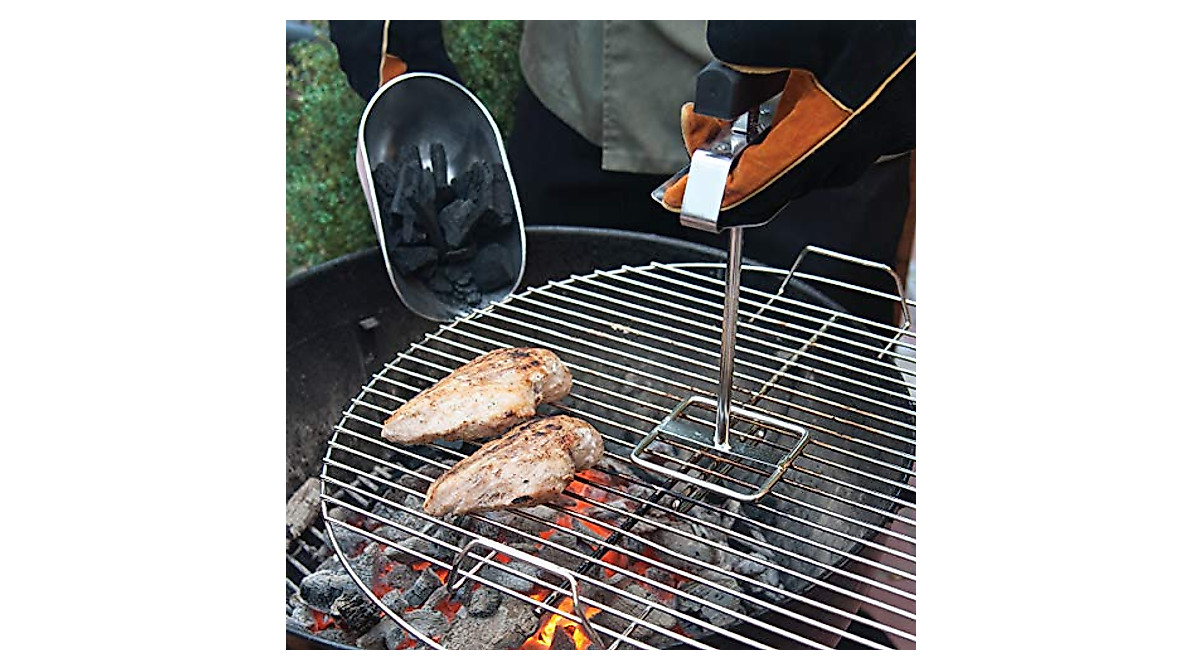 Charcoal Companion CC1089 Heavy Duty Grill Grate Lifter | Safe & Easy ...