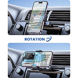 OQTIQ CD Phone Holder for Car, CD Player Phone Mount with Ultra Sturdy Expandable Spring-Loaded Grip & 360 Degree Pivot, CD Slot Car Phone Holder for iPhone, All 4.7-6.5 Inch Cell Phones