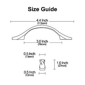 Alzassbg 10 Pack Brushed Satin Nickel Cabinet Pulls, 3 Inch(76mm) Hole Centers Arch Twisted Cabinet Handles Kichen Hardware for Cabinets and Drawer AL3027SN