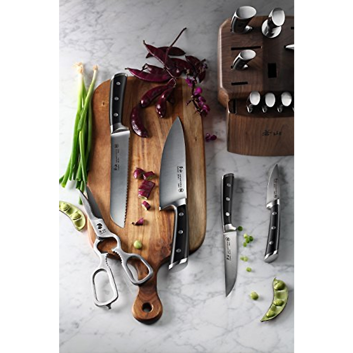 Cangshan TS Series 1020885 Swedish 14C28N Steel Forged 17-Piece Knife Block Set, Walnut