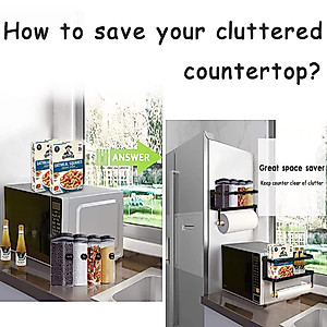 COSWE Magnetic Paper Towel Holder, Fridge Organizer, Magnetic Spice Rack for Refrigerator, Wall Mount Storage Organizer Shelf for Kitchen Bathroom