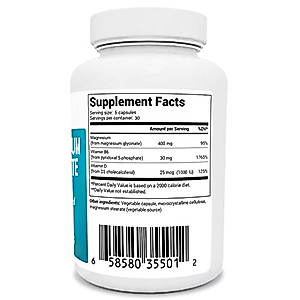 Dr. Berg's Magnesium Glycinate 400mg - Fully Chelated Magnesium Glycinate Capsules for Stress, Calm, Relaxation & Sleep Support - Includes Magnesium-Glycinate w/ Vitamin D & B6 - 150 Veg Capsules