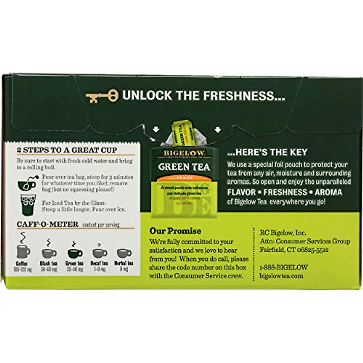 Bigelow Green Tea w/ Peach Tea Bags, 20 ct