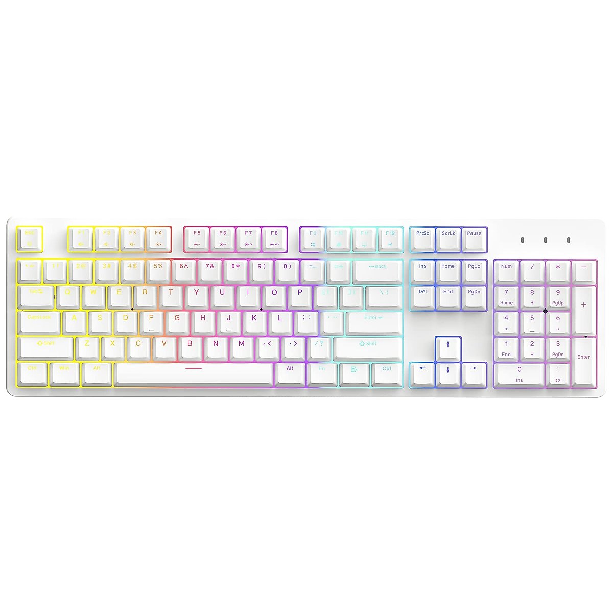 IROK FE87/104 RGB Mechanical Keyboard, Hot Swappable Gaming Keyboard, Customizable Backlit, Magnet Upper Cover Type-C Wired Keyboard for Mac Windows-White/Brown Switch