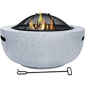 LEAYAN Garden Fire Pit Grill Bowl Grill Barbecue Rack Fire Pit Outdoor fire pits, fire pits with Spark Screens, Wood Burning fire pits in courtyards, Backyards and Gardens