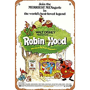 Ysirseu Retro Robin Hood (#1 of 4) Metal Sign Vintage Look Kitchen Signs Wall Decor 1973 Movie Poster Bar Decorations Funny Tin Art Plaques 8x12 Inch