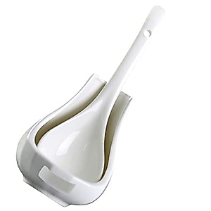 Cabilock 3 Sets Spoon Holder Set Cooking Utensil Holder Soup Spoon Gravy Ladle Soup Spoon Rest Spoon Stand Hot Pot Ladle Braces Kit Kitchen Utensils Delicate White Ceramics Tableware