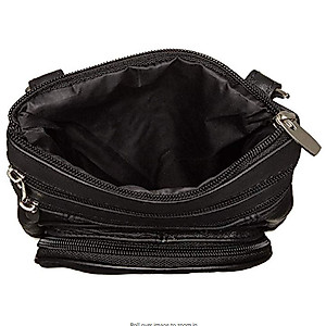 SILVERFEVER Genuine Leather Organizer Handbag Cross Body - Shoulder Travel Bag (Red)