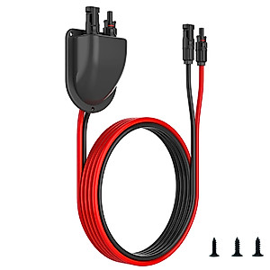 Solar Weatherproof Entry Gland Entry Housing, Through RV roof Solar Junction Box ABS Entry housing with 10Ft 10AWG Solar Extension Cable Solar Connector Solar Project on RV, Camper, Boat, Van