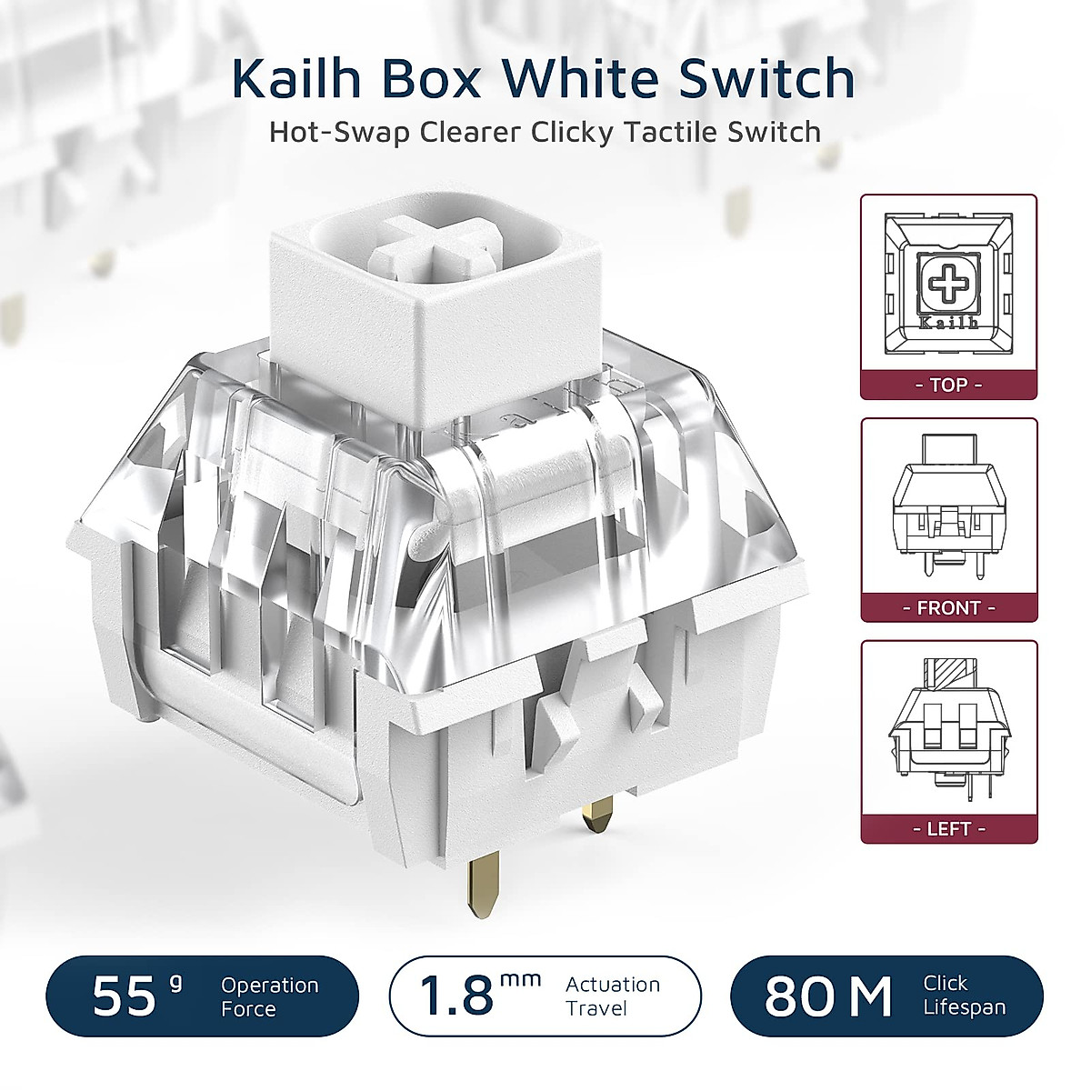FL CMK87 80% TKL Wireless Mechanical Keyboard, Clear Tactile Kailh Box White, 87 Keys & PBT Keycaps, Rigid Programmable Rechargeable Hot-swap, Marvelous Retro