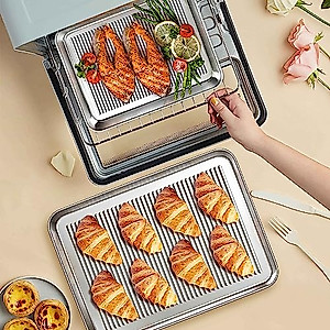 Homikit Bakeware Set of 5, Stainless Steel Baking Pan Sets Nonstick, Heavy Duty Metal Baking Sheets Tray and Round Cake Bread Meatloaf Pans Great for Oven Cooking Roasting, Rust Free & Dishwasher Safe