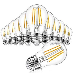 TOBUSA 12-Pack Dimmable Globe A15 LED Bulbs 60W Equivalent, 6W Vintage E26 Edison Bulb 2700K Warm White, AC 120V, Great for Ceiling Fan, Bathroom Vanity Fixtures
