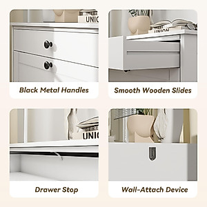 FTZxHKLX Shoe Cabinet with 2 Flip Drawers, Slim Freestanding Hidden Shoe Organizer with Drawer, Pet-Proof Shoe Storage Cabinet for Entryway Living Room Behind The Door, White