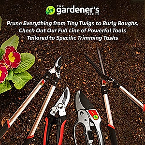 Ratchet Pruning Shears Gardening Tool – Anvil Pruner Garden Shears with Assisted Action – Ratchet Pruners for Gardening with Heavy-Duty, Nonstick Steel Blade – Garden Tools by The Gardener's Friend