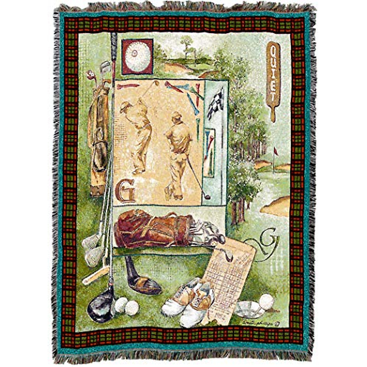 Pure Country Weavers Quiet Golf Lover Blanket by Anita Phillips - Sports Fan Coach Team Gift Tapestry Throw Woven from Cotton - Made in The USA (72x54)
