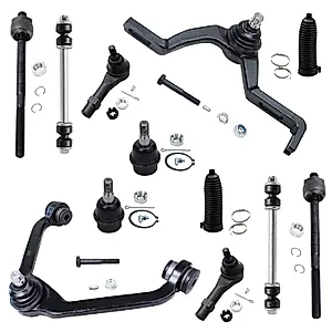 Detroit Axle - Front End 12pc Suspension Kit for Ford Explorer Ranger Mercury Mountaineer Mazda B2500 B3000 B4000, 2 Upper Control Arms 2 Lower Ball Joints 4 Tie Rods 2 Sway Bars 2 Boots Replacement