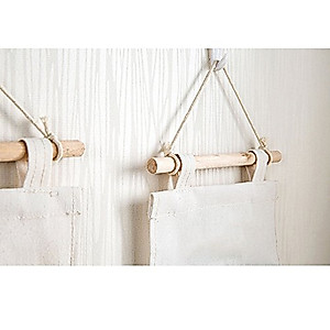 Hanging Storage Bag, Wall Mounted 3 Pocket Folding Nursery Storage Bag Over The Door Storage Pockets Fabric Wall Door Closet Hanging Storage Bag Organizer (Gray)