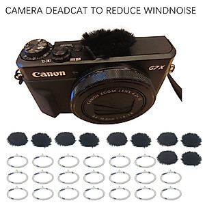Camera Mic Wind Muff For Canon G7X Mark II Dead Cat Windscreen Microphone Cover For Series Of AS300 G7X2 (Black)