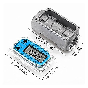Flow Control Meter Digital Flow Meter, Flowmeter Gauge 1" NPT LED Digit Fuel Meter, PCB Flow Indicator Sensor Counter Used in Petroleum,Food, Etc.