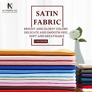 AK TRADING CO. 60" inches Wide-by The Yard-Charmeuse Bridal Satin Fabric for Wedding, Apparel, Crafts, Decor, Costumes (Blush, 5 Yards)