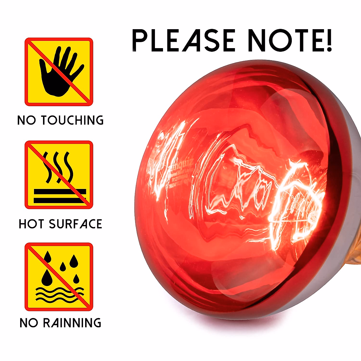 250 Watts Heat Lamp Bulbs, R40 Brooder Heat Lamp for Chickens, Infrared Reflector Heat Bulbs for Brooder Heater, Incandescent Heating bulb for Pet, Light Therapy, Bathroom, Food (2 Pack)