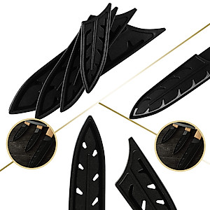XYJ Knife Sheath Ceramic Knife Edge Guards 8 Pcs Set for 3 4 5 6 inch Knife Blade Protector Knife Cover for Ceramic Knife Kitchen Chef Knife Case Black White