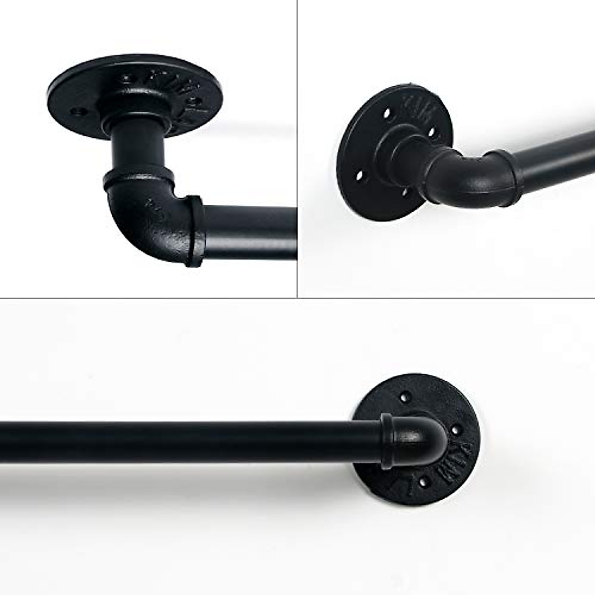 HouseAid 24 Inch Industrial Steel Pipe Towel Rack Holder, Heavy Duty Rustic Hand Towel Bar, Vintage Style Towel Rod for Bathroom, Matte Black