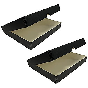 Lineco 9x12 Black Clamshell Archival Folio Storage Box. Removable Lid. Acid-Free with Metal Edge. Protects Picture Longevity, Organize Photos or Documents, Crafts, DIY. (Pack of Two)