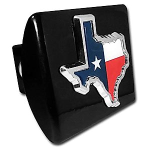State of Texas Colored Flag Black Metal Hitch Cover