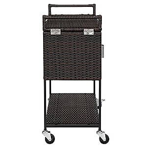 DZMARK 80QT Gradient Rattan with Wine Rack Stainless Steel Panel Drain Pipe Without Foam Freezer Incubator for Outdoor BBQ for Poolside, Backyard, Garden Powerful & Sturdy