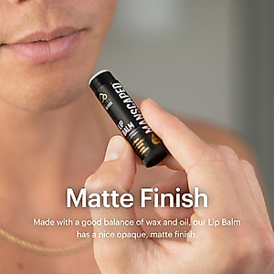 MANSCAPED® Moisturizing and Soothing Lip Balm, Infused with Vitamin E, Peppermint Oil, and Eucalyptus Oil for Chapped Lips, Matte Finish (3-Pack)