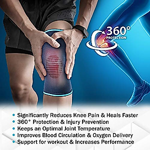 POWERLIX Compression Knee Sleeve for Women & Men, Medical Knee Brace for Arthritis & Knee Pain Relief, meniscus tear & Injury Recovery, Knee Support & Protection for Working out, Running & All Sports