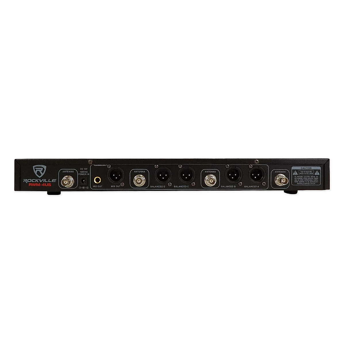 Rockville RWM-4US Quad Wireless UHF 4 Microphone System w/Adjustable Frequency, Black