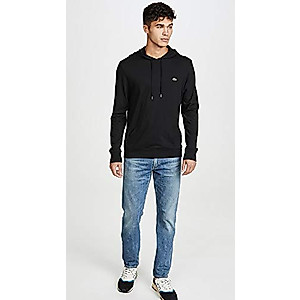 Lacoste mens Long Sleeve Hooded Jersey Cotton T-shirt Hoodie T Shirt, Black, Large US