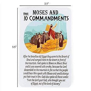 Moses 10 Commandments White 3.5 x 2.5 Cardstock Keepsake Bookmarks Pack of 12