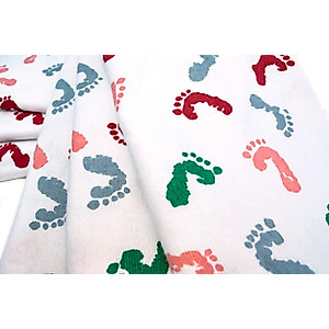 PILL THING Swaddle Baby Hospital Receiving Blanket 6 Pack for Boy Girl Newborn Babies - Breathable Cotton - Durable Hospital Quality - Generous Size (Baby Feet, 6 Pack)