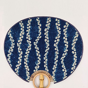 Handmade Bamboo Paddle Fan, Natural Tie-dye Cotton Hand Held Fan, Chinese Ancient Round Fans for Women