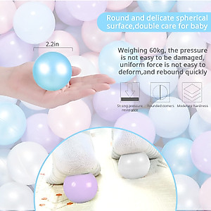 Heopeis Ball Pit Balls - 100pcs Plastic Balls Ocean Balls Crush Proof Balls Children's Toy Balls Toy Balls for Boys Girls Tents Tunnels Playpen Playhouse Birthday Party Decoration.