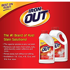 Iron OUT Powder Rust Stain Remover, Remove and Prevent Rust Stains in Bathrooms, Kitchens, Appliances, Laundry, and Outdoors, 9.5 Pound