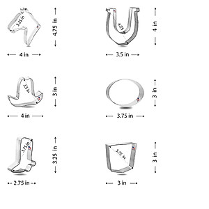 Rodeo Cowboy Cookie Cutter 6 Pc Set - Foose Cookie Cutters - USA Tin Plated Steel