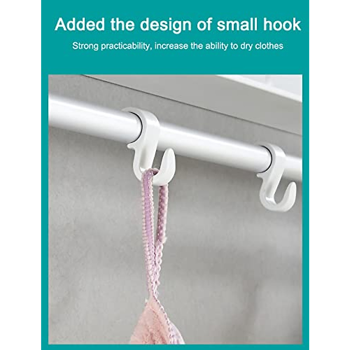 SEANESZTI Retractable Clothes Drying Rack, Wall Mounted Clothes Drying Rack, Foldable White Clothes Drying Rack, Hanging Racks for Laundry Room, Space Saving Clothes Drying Rack with 4 Hooks