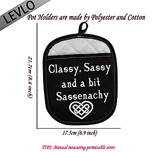 LEVLO Dragonfly Fans Gift Sassenach Merchandise for Jamie Fraser Fans Classy Sassy and A Bit Sassenachy Dragonfly Pot Holders (Classy Sassy)