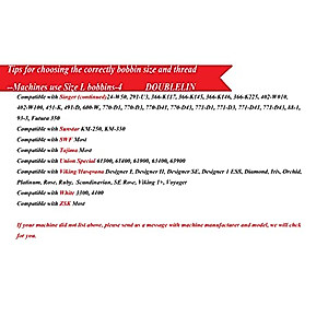 Prewound Bobbin, Card Board, Size L (SA155, Size 9.4), White Color, 144pcs per Box, 75D/2 Polyester, Doublelin,Compatible with Babylock, Barudan, Bernina, Brother, Consew, Singer, Tajima and More