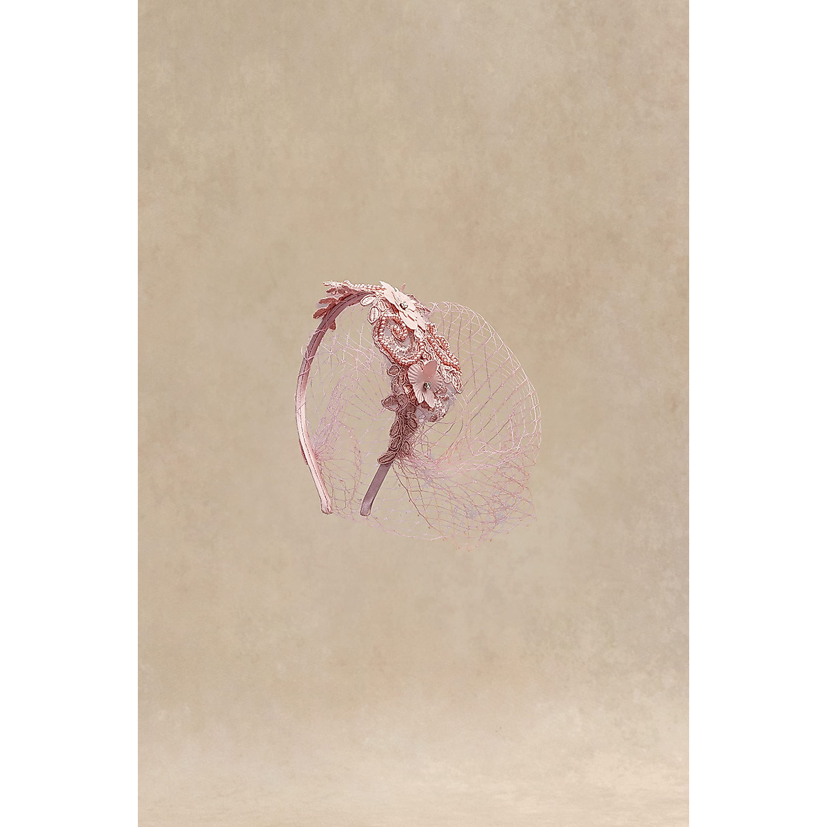 BABEYOND Bridal Wedding Veil Fascinator Mesh Lace Headband Tea Party Flower Fascinator Funeral Hats for Women